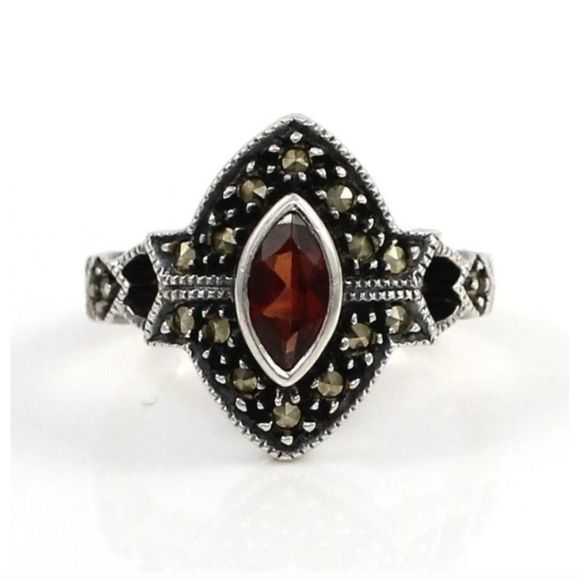 Judith Jack | Jewelry | Judith Jack Sterling Silver Garnet Marcasite ...